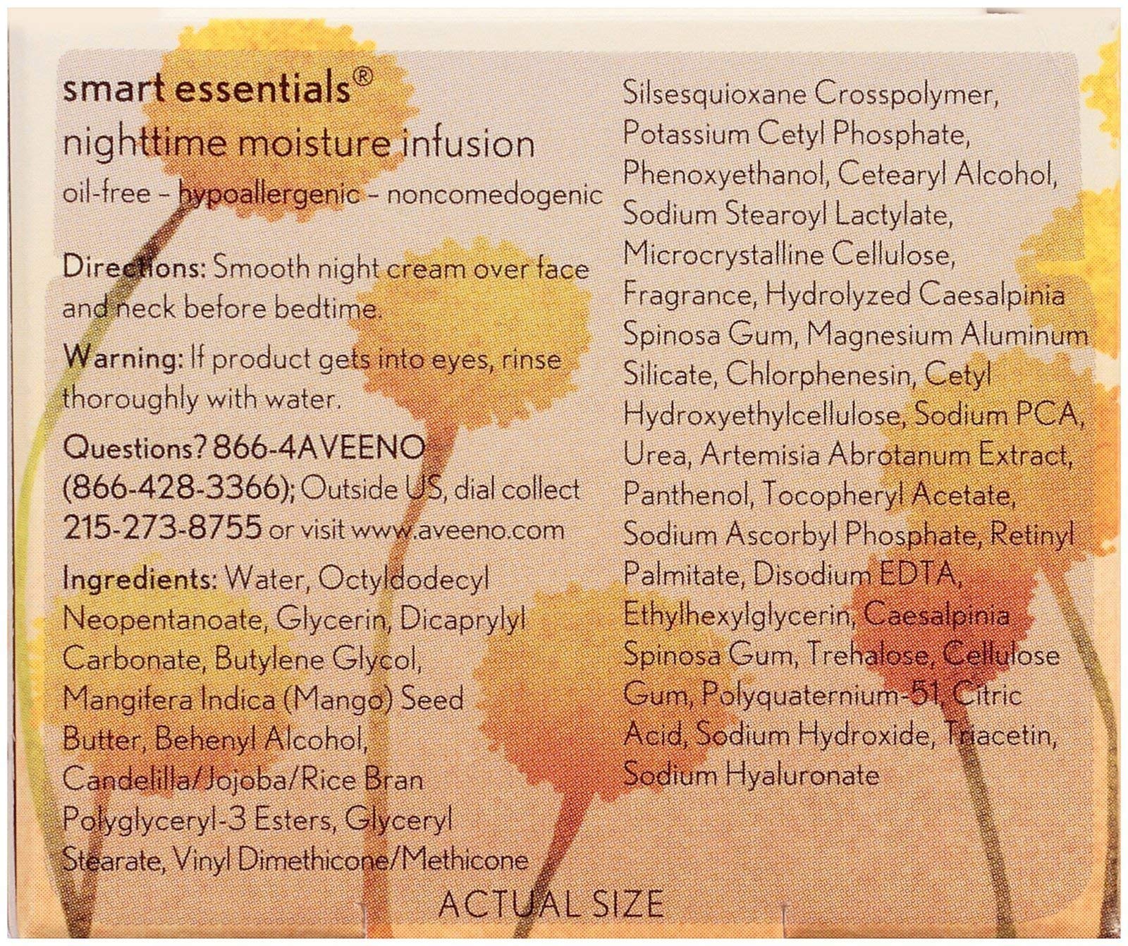 Aveeno Smart Essentials Nighttime Moisture Infusion Facial Moisturizer, 1.7 Ounce