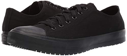 Shoes for Crews Delray, Men's, Women's, Unisex Canvas Work Shoes, Slip Resistant, Water Resistant, Black, Men's 12 / Women's 13.5