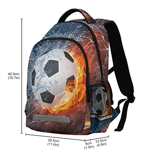 Football Boys Backpack Soccer Ball Elementary School Bookbag Kids Travel Rucksack Laptop Bag