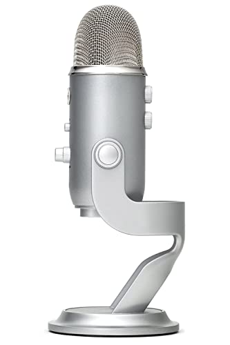Blue Microphone Yeti USB (Silver) Bundle with TX-100 Headphones, Boom Arm and Pop Filter (4 Items) Microphones