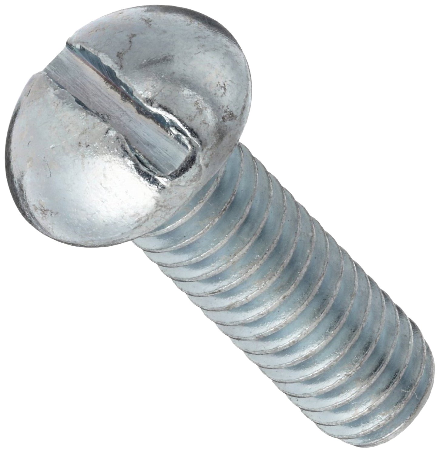 Small Parts Steel Machine Screw, Zinc Plated Finish, Round Head, Slotted Drive, Meets ASME B18.6.3, 1/2" Length, Fully Threaded, #8-32 UNC Threads (Pack of 100)
