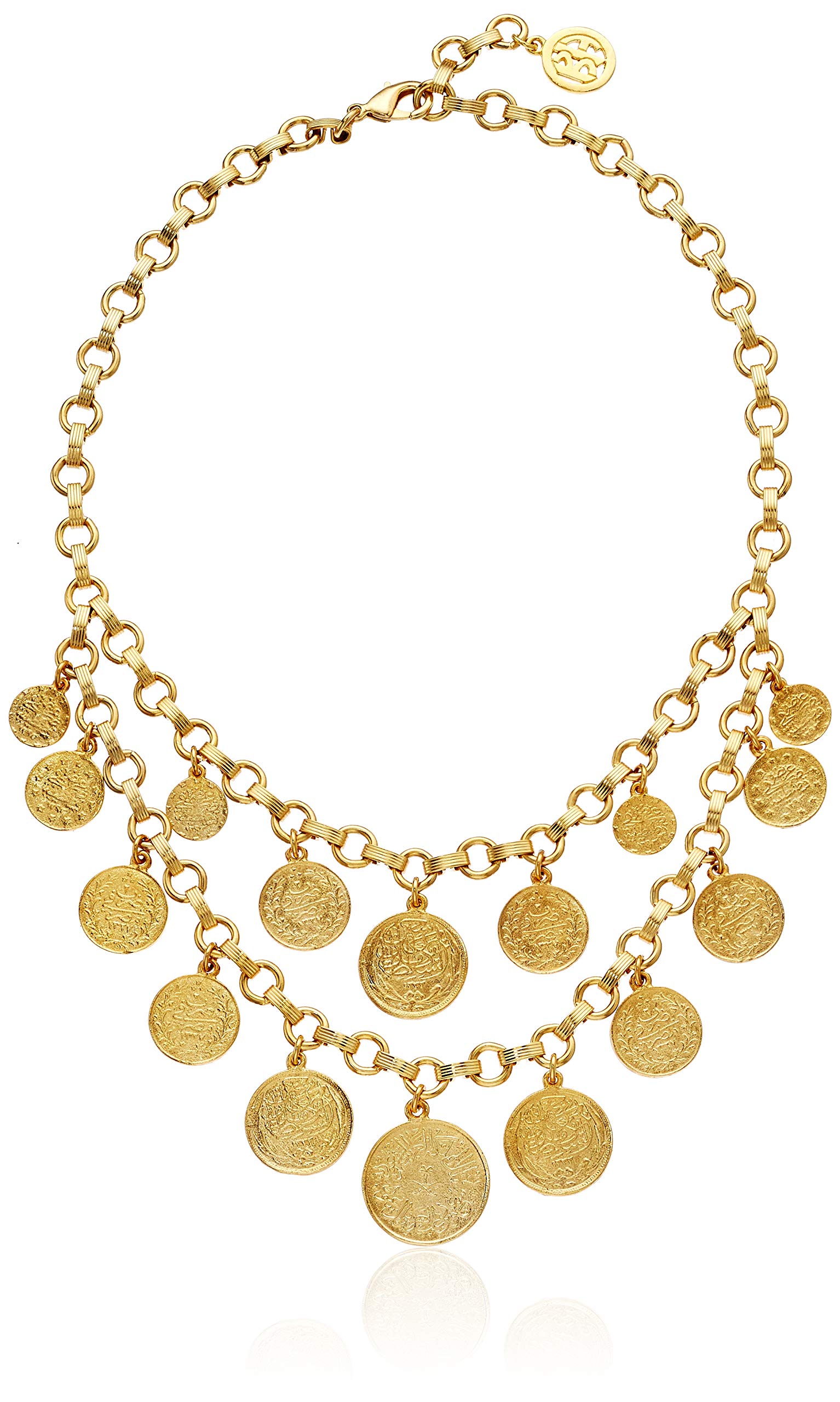 Ben-Amun "Moroccan Coins" Long Gold Necklace, Fashion Jewelry For Women, Made In New York, One Size