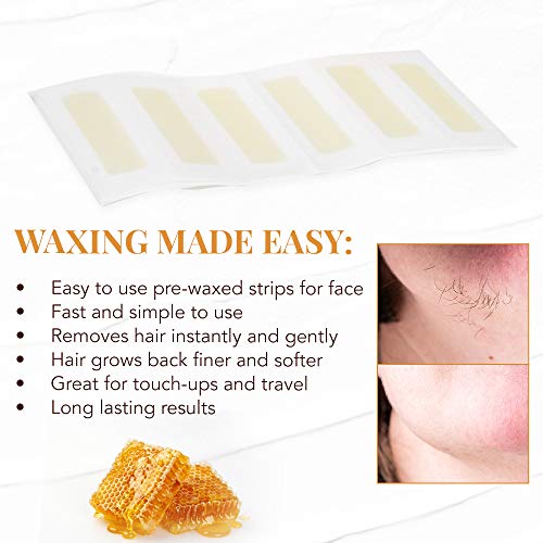 GiGi Hair Removal Strips | For the Face | Pre-Waxed with GiGi All-Purpose Honee Formula, 12 Strips