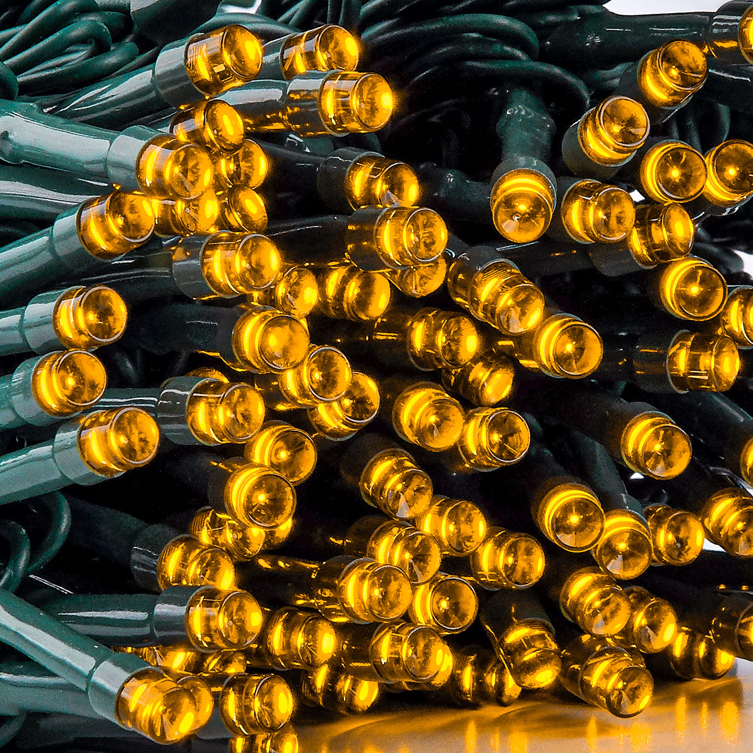 Joiedomi 100 LED Orange Halloween String Lights with 8 Modes 32.4FT Green Wire for Indoor Outdoor Holiday Décor Halloween Event Decoration, Tree, Eaves, Haunted House Theme Party