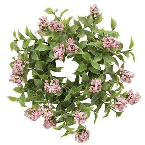 Pink Floral Blooming Candle Ring 3.5" Inside 9" W Approx Spring Summer Chic Home and Garden
