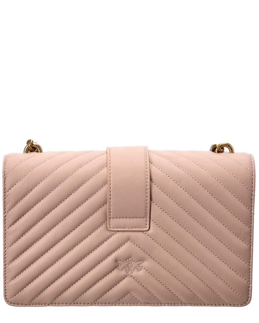 Pinko Love Classic Icon V Leather Shoulder Bag, Blue
