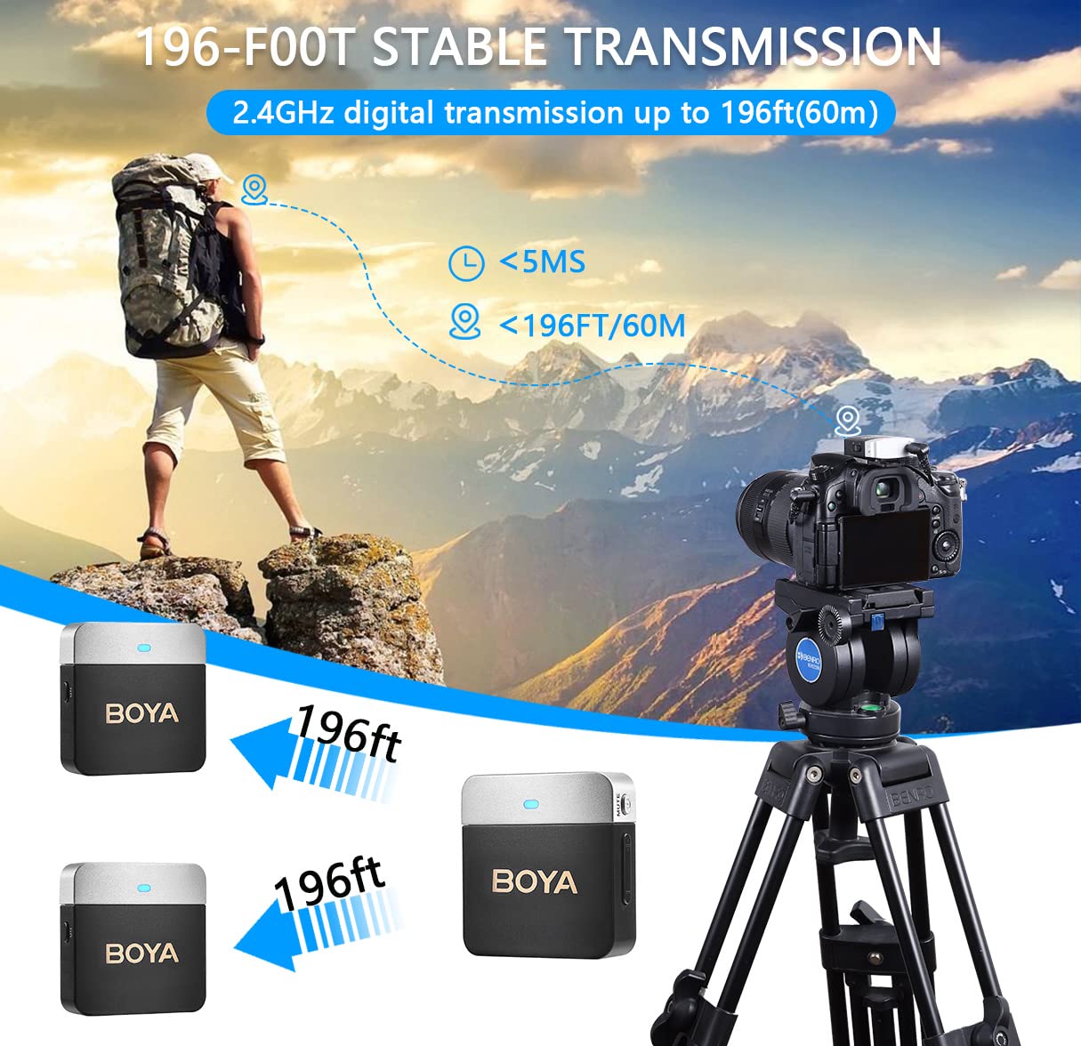 BOYA Wireless Lavalier Microphone for Android Phone Plug Play USB Clip on Mic Noise Cancellation Omnidirectional Mini Cordless Lapel Mic for Video Recording Interview YouTube Live Streaming BY-V10