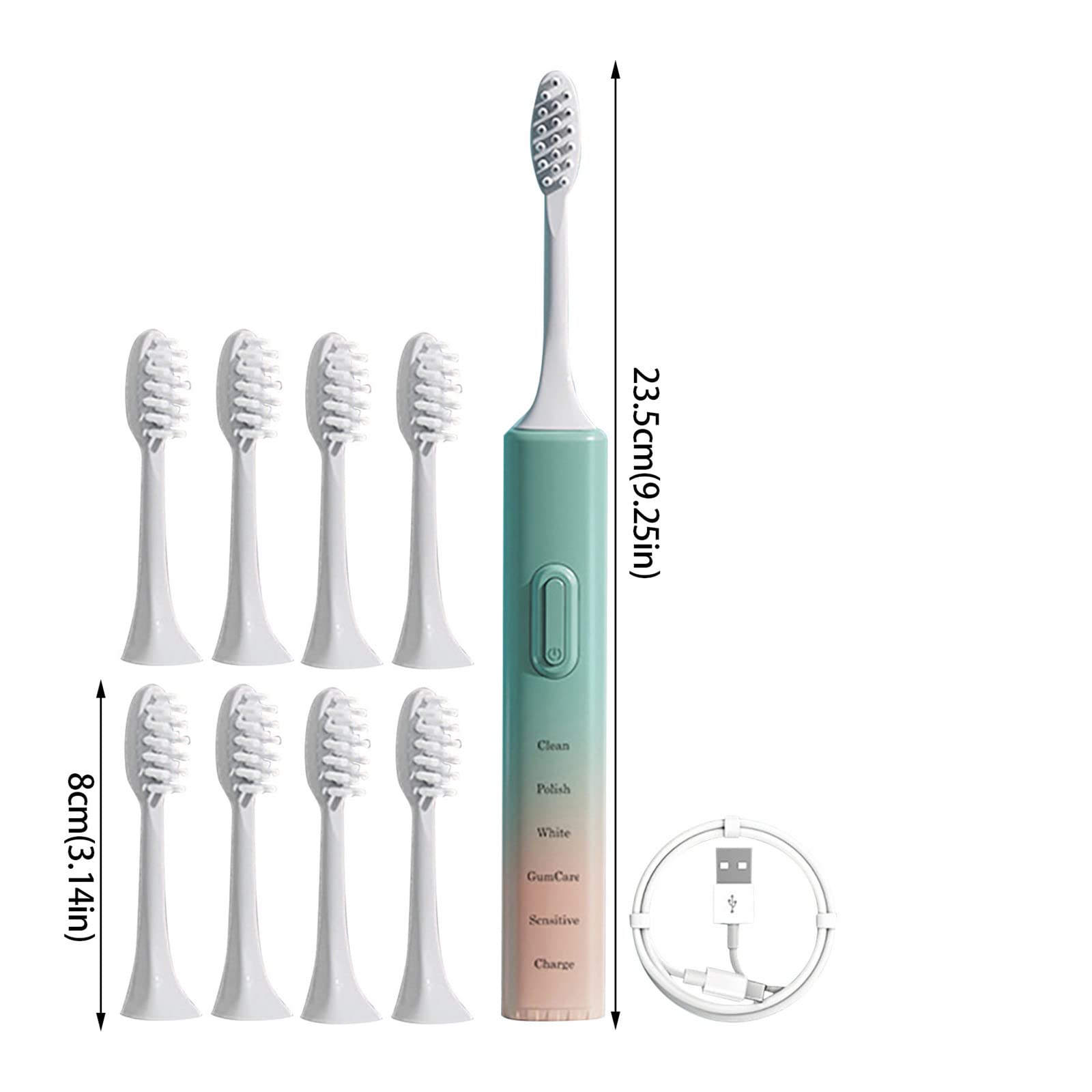 Electric Toothbrush for Adults, 8 Brush Heads Sonic Electric Toothbrushes, 5 Modes Power Rechargeable Toothbrushes for Deep Clean, 5 Hours Charge Last 180 Days