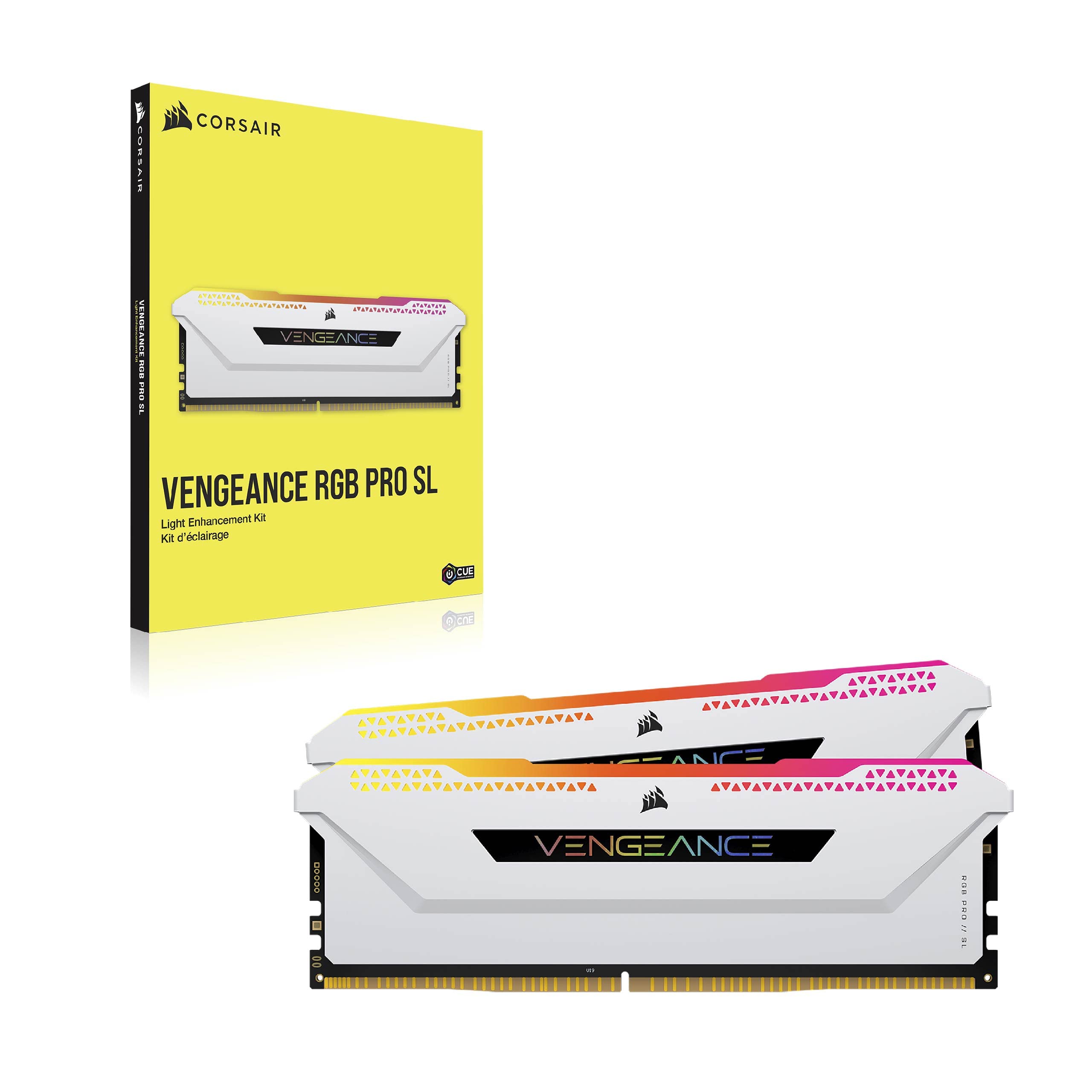 Corsair Vengeance RGB PRO SL Series DDR4 Light Enhancement Kit (Contains No Physical Memory, Dynamic Ten-Zone RGB Lighting, Wide Compatibility with Most Intel® and AMD DDR4 Motherboards) White