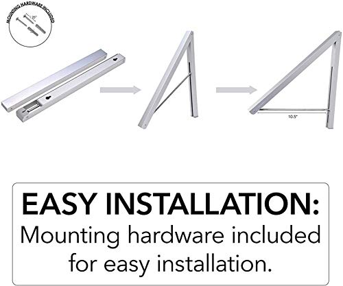Single Foldable Clothing Rack, Wall-Mounted Retractable Clothes Hanger for Laundry Dryer Room, Hanging Drying Rod, Small Collapsible Folding Garment Racks, Dorm Accessories (Chrome)