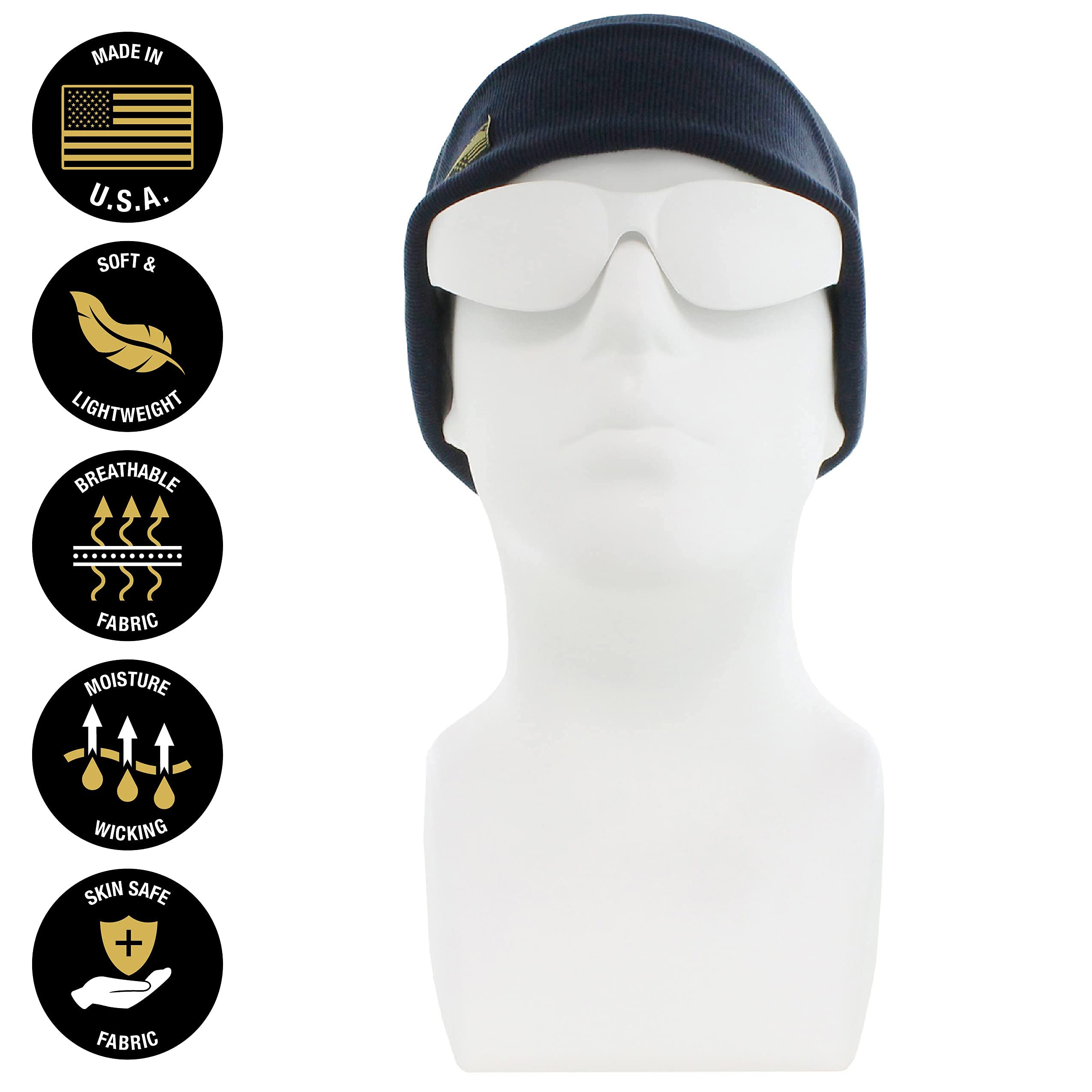 BENCHMARK FR Flame Resistant Beanie - CAT3 - Made in The USA (Navy)