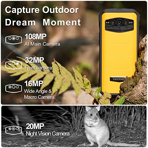 DOOGEE S100 Rugged Smartphone(2023), 20GB+256GB Dual 4G Gaming Rugged Phones Unlocked, 120Hz 6.58" Rugged Cell Phone, 66W Fast Charge, Dual Speakers, Android 12, 108MP Camera, Night Vision, NFC, OTG