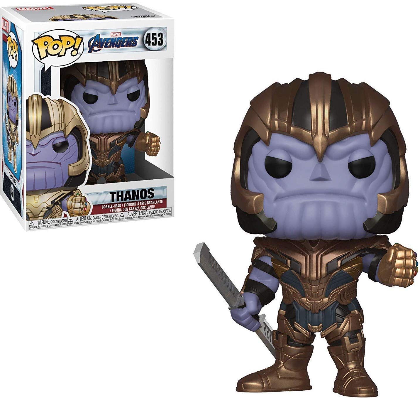 Marvel: Avengers Endgame - Thanos Funko Pop! Vinyl Figure (Bundled with Compatible Pop Box Protector Case), Multicolor, 3.75 inches