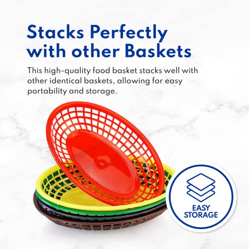 New Star Foodservice 44140 Fast Food Baskets, 9 1/4-Inch x 6-Inch Oval, Set of 12, Black