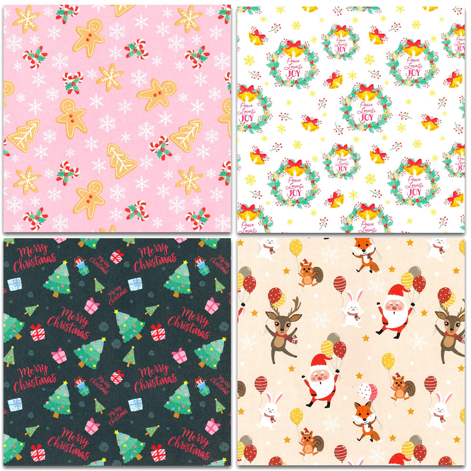 BLEDS Scrapbook Paper, 24 Sheets Christmas Scrapbooking Paper Pad 6x6 inch, One Single-Side Scrapbooking Paper Supplies For Xmas Festival Craft Junk Journal Card-Making Decorative Background