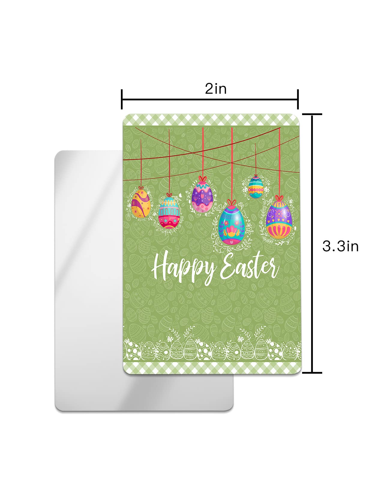Carosoffe Easter Small Compact Mirror for Purse, Easter Egg White Line Hand Draw Green Travel Makeup Mirror for Women Men, Rectangular Handheld Compact Pocket Mirror 2 PCS