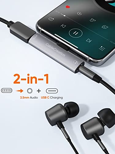 Bundle – 2 Items:USB C to 3.5mm Headphone Adapter and 3.5mm Aux Cable