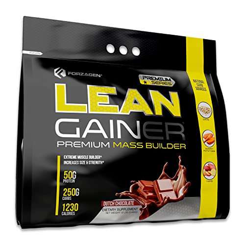 FORZAGEN Lean Muscle Mass Gainer Protein Powder Chocolate Flavored, High Calorie Protein Powder Mass Weight Gainer for Men & Women, Proteinas para Aumentar Masa Muscular para Hombre y Mujer, 12 Pounds