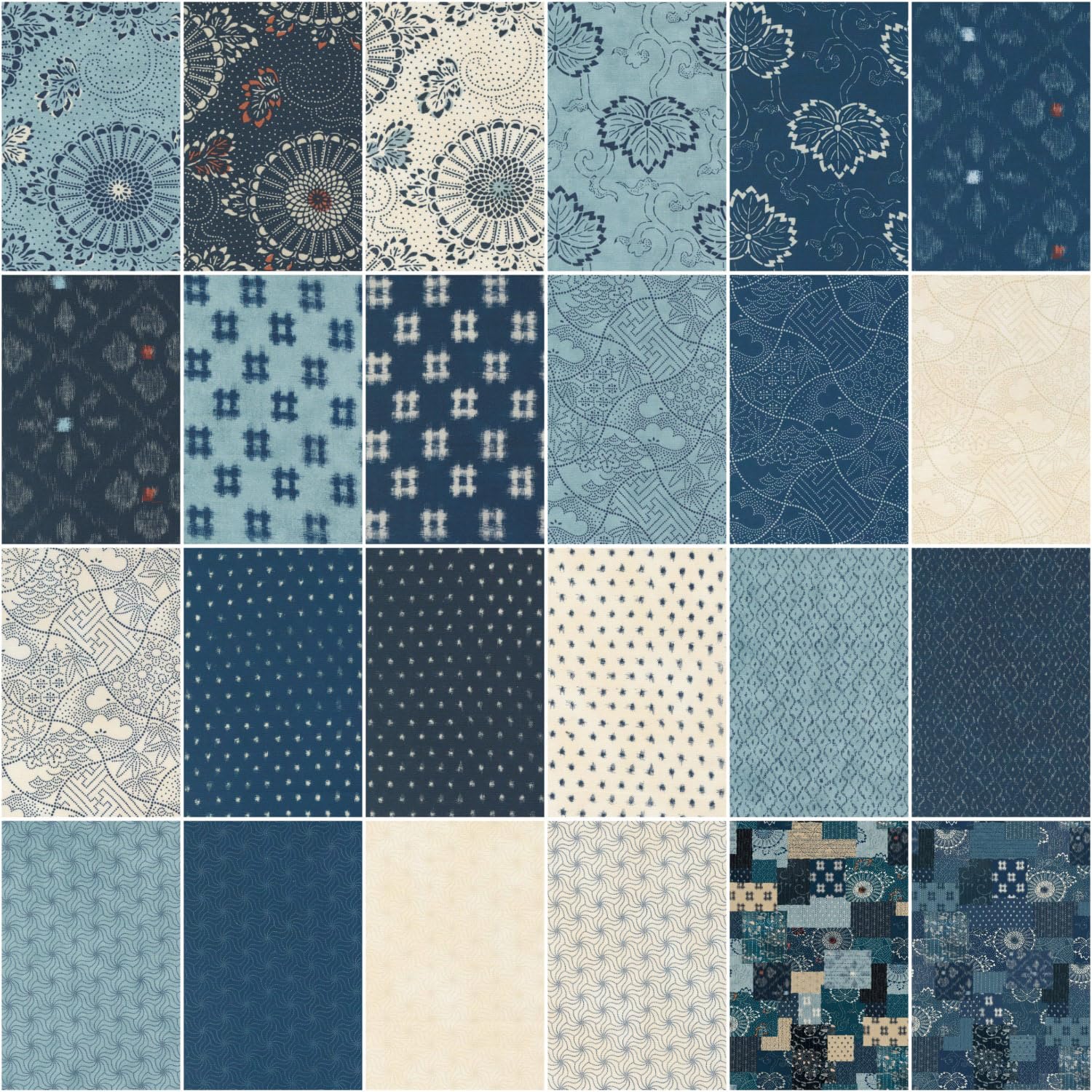 Indigo Blooming Layer Cake®, 42-10" Precut Fabric Quilt Squares by Debbie Maddy