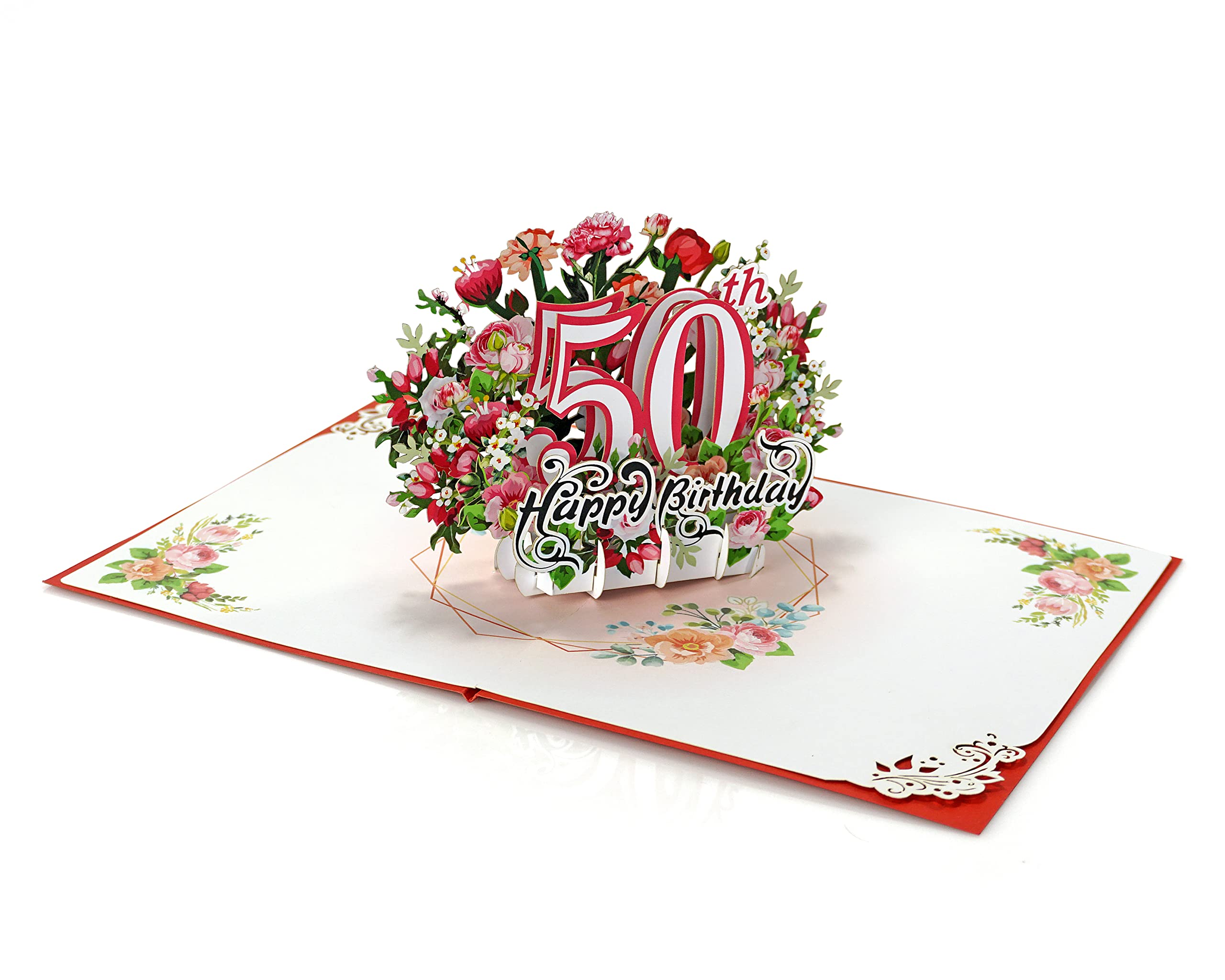 CUTPOPUP Birthday Card Pop Up, Mother's Day, 3D Greeting Card (50th Happy Birthday)