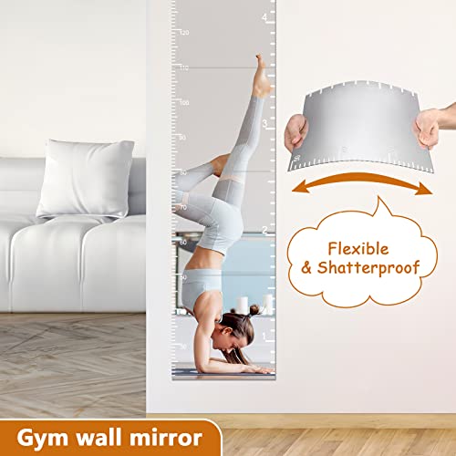 SLDIYWOW Shatterproof Growth Chart Mirror for Kids Acrylic Toddler Mirror Height Wall Ruler with Stickers Wall Mirror Full Length for Baby Children Bedroom Decor