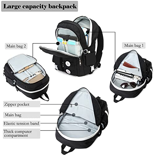 Makukke School Backpacks for Teen Girls - Laptop Backpacks 15.6 Inch College Cute Bookbag Anti Theft Women Casual Daypack,White