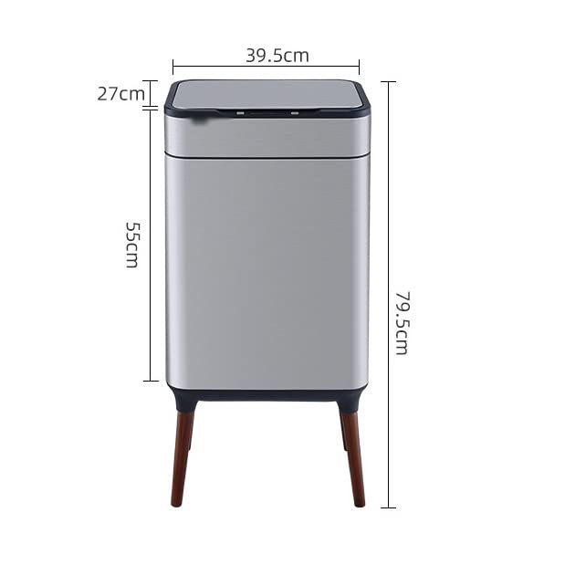 DOUBA Smart Sensor Trash Can Stainless Steel Rectangle Trash Bin High Foot Rubbish Bin Kitchen Sorting Garbage Can Automatic Waste Bin
