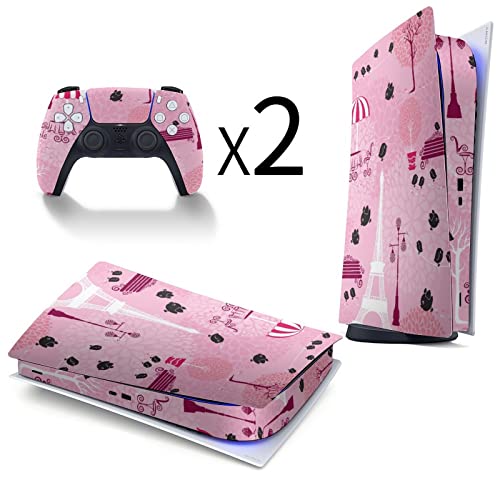 Black Birds Silhouettes Spar Full Protective Skin Cover Design Wrap Decal Sticker Compatible with PS5 Digital Edition Console and Controller