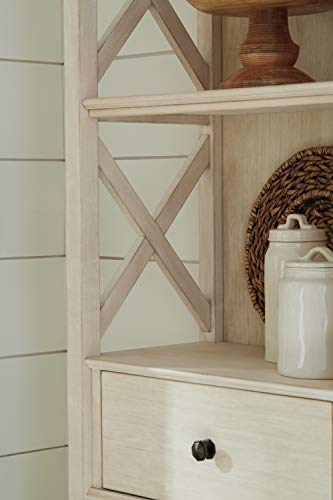 Signature Design by Ashley Bolanburg Cottage Chic Display Cabinet or Bookcase, Antique White