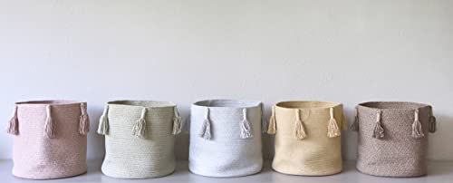 Lorena Canals Basket Woody Honey - Dk Honey, Lt Honey - Baskets - 9" x Ø 9" - 97% Cotton, 3% Other Fibres