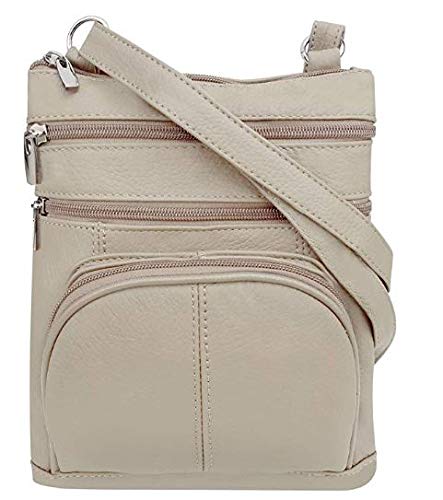 Leather Small Crossover Cross Body Bag Long Over the Shoulder Sling Women's Purses and Handbags Cellphone Purse (Beige Cross Body Bag)