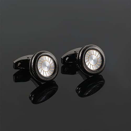 Black CD Piece Accessories Metal Cufflinks Men's French Alloy Brass Cufflinks (Color : A, Size : One Size) (A One Size)
