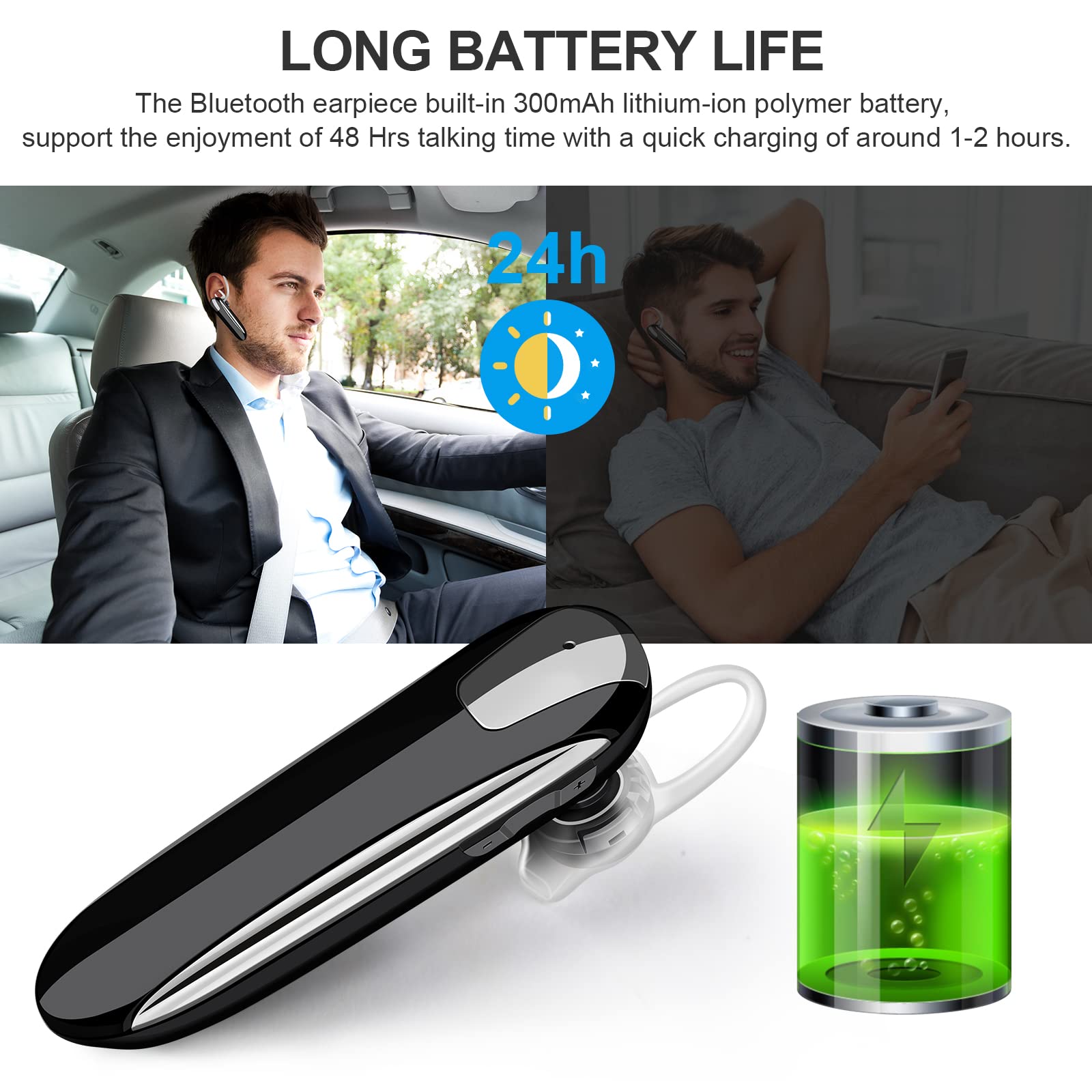 Bluetooth Earpiece for Samsung Galaxy S23 Ultra, Wireless Bluetooth Headset with Mic,48 Hrs Talk Time IPX7 Waterproof Wireless Earpiece for Driver/Business, Hands-Free Headset for Galaxy S22 Ultra A13