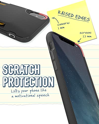Smartish iPhone X/XS Wallet Case - Wallet Slayer Vol. 1 [Slim + Protective] Credit Card Holder for Apple iPhone 10s/10 (Silk) - Black Tie Affair