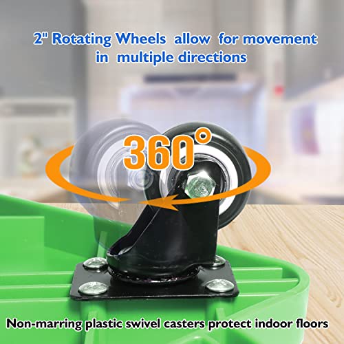 GSE Floor Scooter Board with Handles, Sitting Scooter for Kids Indoor Play Equipment, Fun Scoot Board with Non-Marring Plastic Casters for Children(Red)