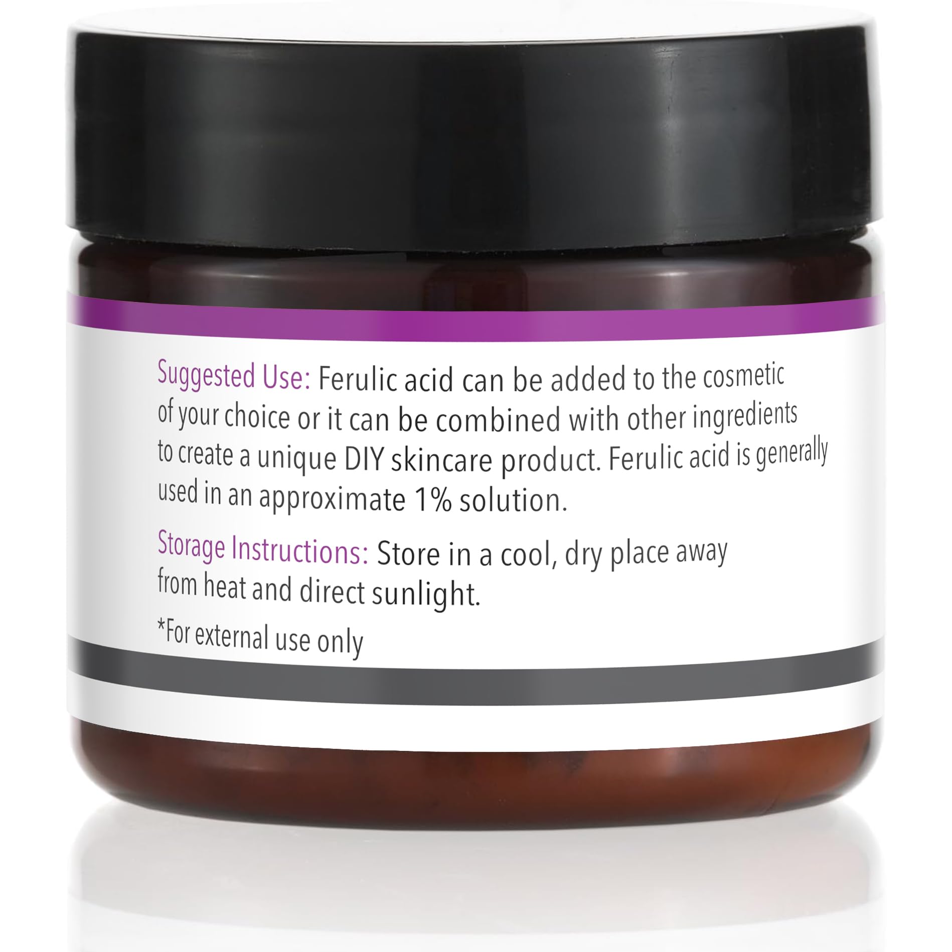 Pure Ferulic Acid Powder | Stabilizes Vitamin C | for use in DIY Creams and serums
