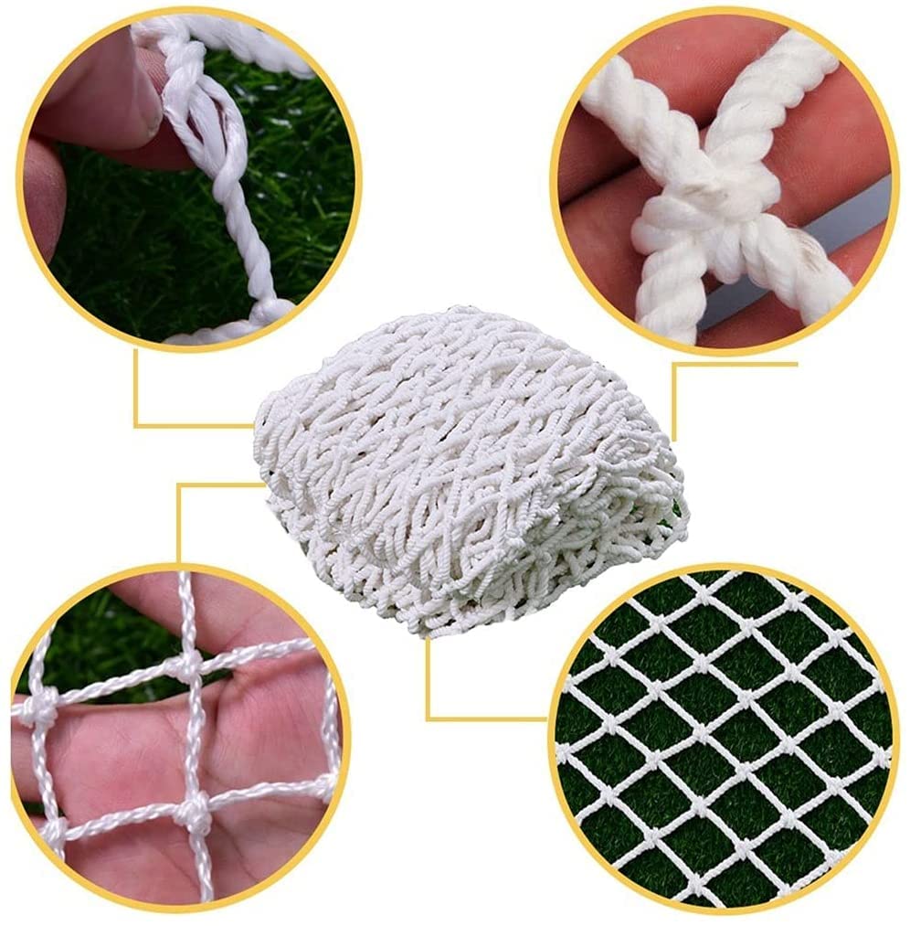Braided Rope Net White Rope Net Baby Safety Rail Banister Stair Net Indoor Staircase Balcony Protection Anti-Fall Net 8mm*10cm Protective Net Stair Safety Net (Size:2 * 3m(6.6 * 9.
