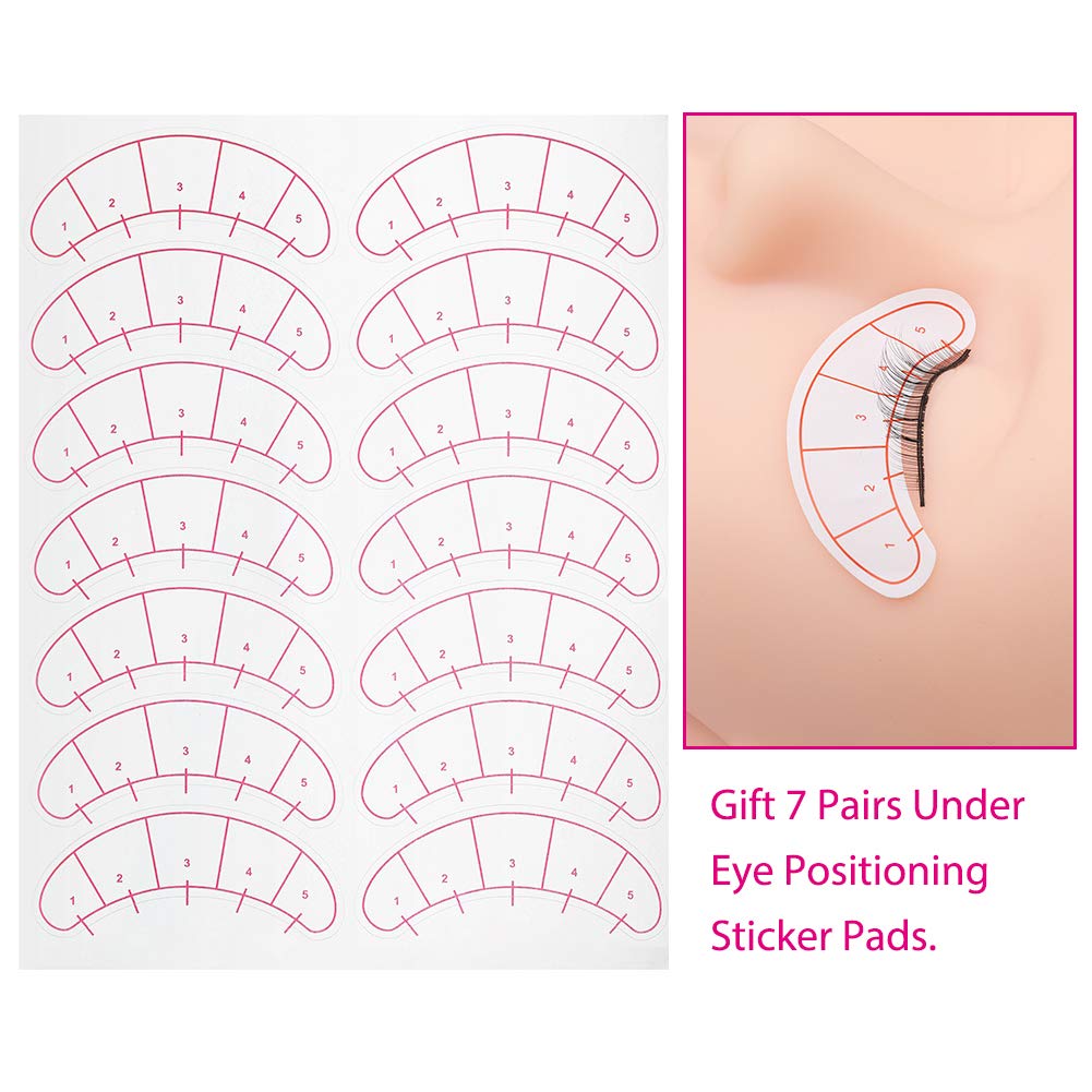 Practice Lashes for Lash Extensions FADLASH 25 Pairs Self Adhesive Eyelashes Lash Extension Strip Eyelashes for Lash Mannequin Head Eyelash Extension Supplies Black
