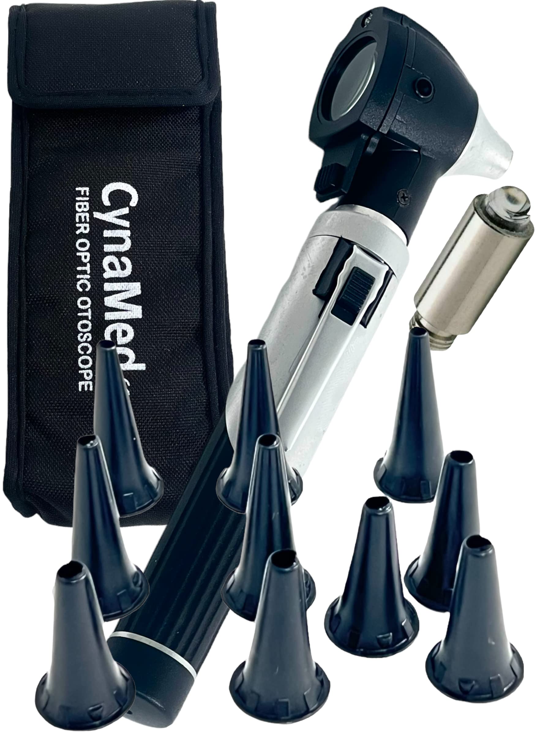 Cynamed Otoscope - Ear Scope with Light, Ear Infection Detector, Pocket Size (Black)
