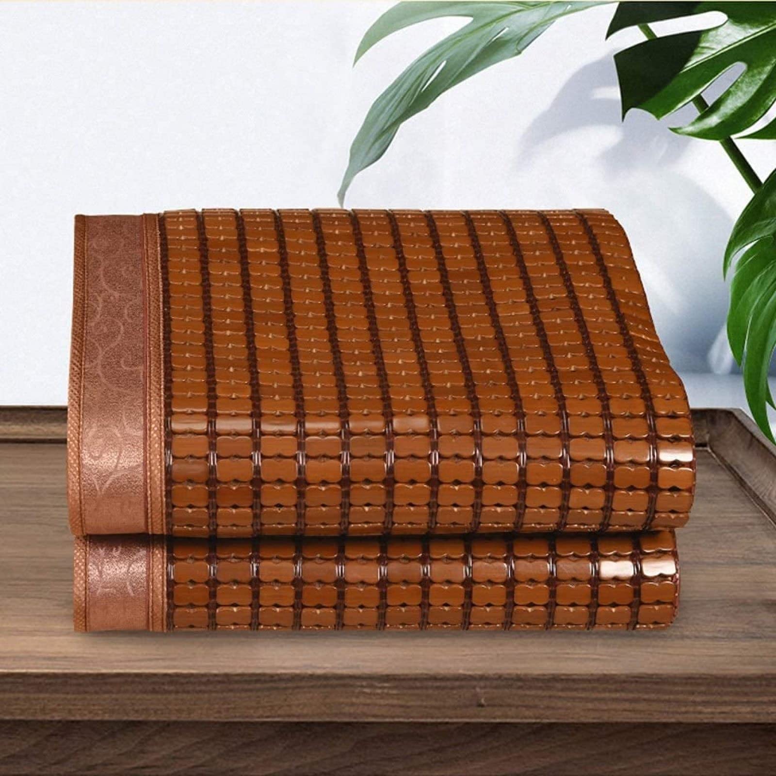 TBQATNTS Summer Sleeping Mat Foldable Summer Bed Mat Cool Sleeping Mattress Cooling Bed for Home School Dormitory,Brown,150 * 195cm