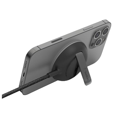 Belkin MagSafe Wireless Charger Pad - iPhone for 14, 13, 12 USB C with 6.6β Cable & integrated Stand White Wall Not Included