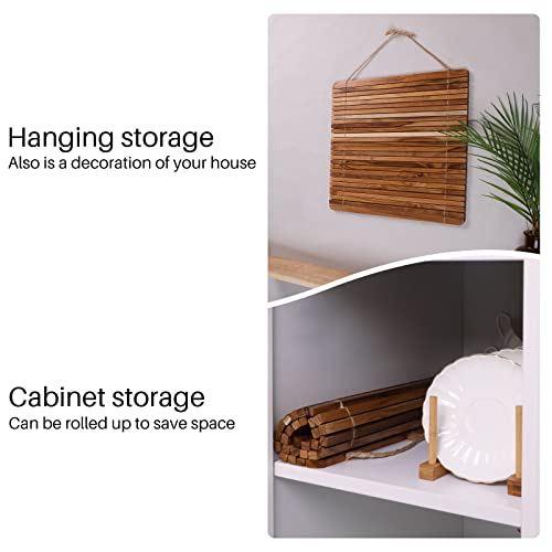 HTB Teak Kitchen Dish Drying Rack & Sponge Holder