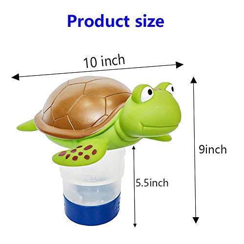 Chlorine Floater, Turtle Collapsible Floating Pool Dispenser Set,Fits 3" Chlorine Tablets,Release Adjustable for Indoor & Outdoor Swimming Pool Hot Tub SPA(2 Pack)