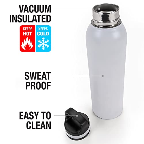 Harry Potter OFFICIAL Griffindor Plaid Sigil 24 oz Insulated Canteen Water Bottle, Leak Resistant, Vacuum Insulated Stainless Steel with Loop Cap, White