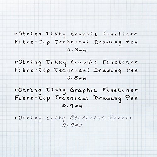 Rotring Tikky Fine Liner Fiber Tip Graphic Pen, 0.3 mm, Black Ink (1904753)