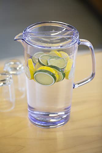 Service Ideas 10-00403-000 Cold Beverage Pitcher with Lid, 64 Ounces, 1.9 Liter, BPA-free, Stanley Commercial, Clear