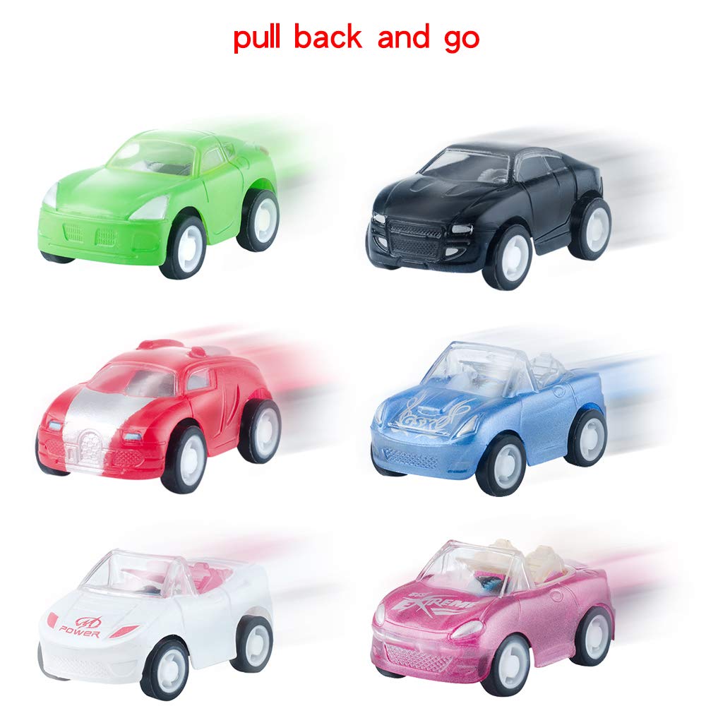 JOYIN Premium 24 Pcs Filled Easter Eggs with Toy Cars, 2.25β Bright Colorful Egg Prefilled with Pull Back Vehicles for Boys Kids Easter Eggs Hunt, Easter Basket Stuffers, Party Favors, Classroom Prize