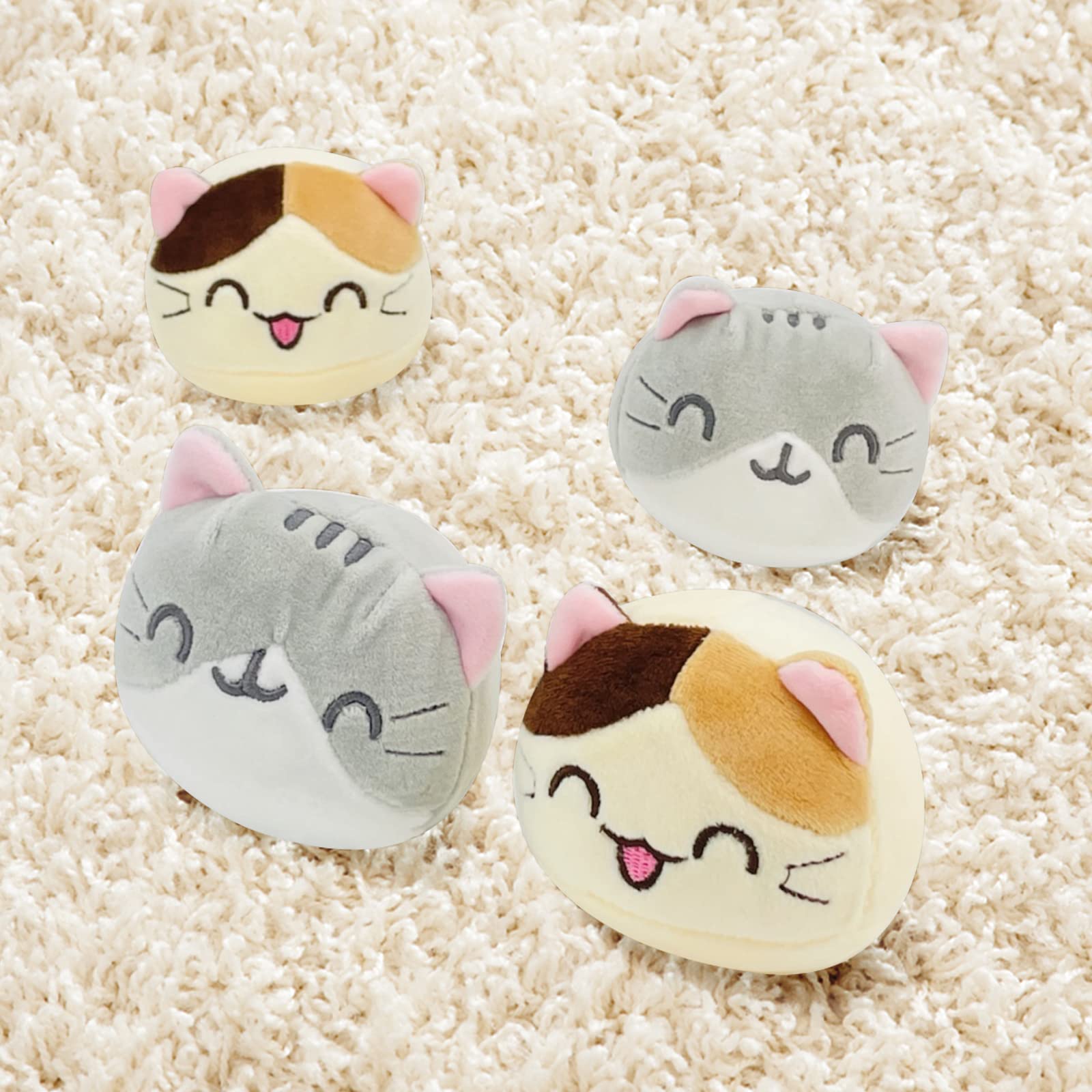 Nenalayo Cute Kitty Cat Snack Pillow Pudding Decorative Stuffed Animal Dolls for Bed Couch Creative Toy Gifts for Teens Girls Kids (Blue)