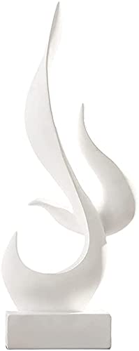 Joylern Resin Art Statue Minimalist Figurines Abstract Sculpture Desk Table Sculpture Ornaments for Home Bedroom Living Room Garden Office - White