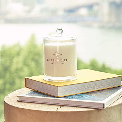 Glasshouse Fragrances A Tahaa Affair Candle, Triple Scented Natural Soy Wax Blend, 3 Wicks & Glass Jar, 100 Hour Burn Time, Vanilla Caramel, 26.8 Oz (760g)